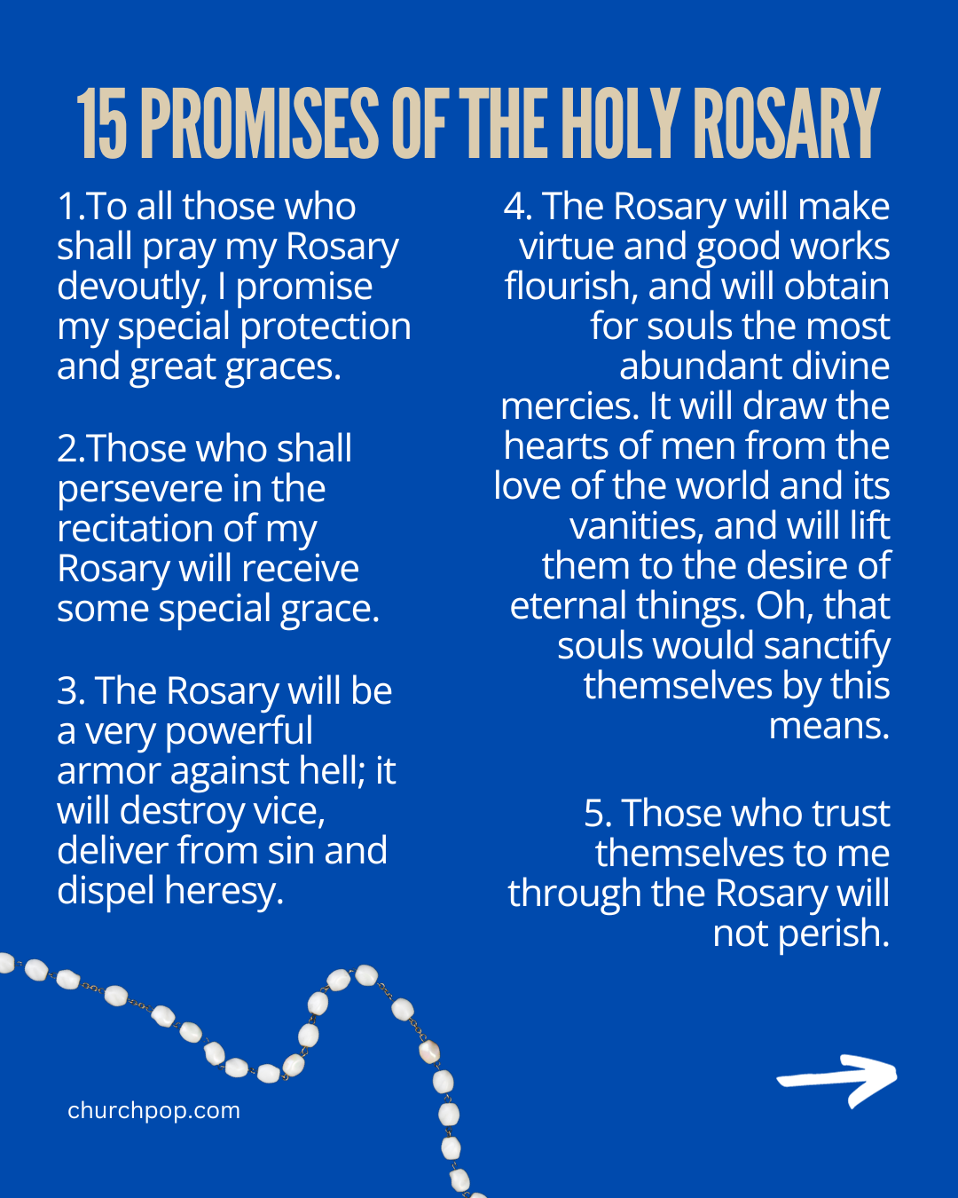 The 15 Promises For Those Who Pray the Holy Rosary Every Catholic ...