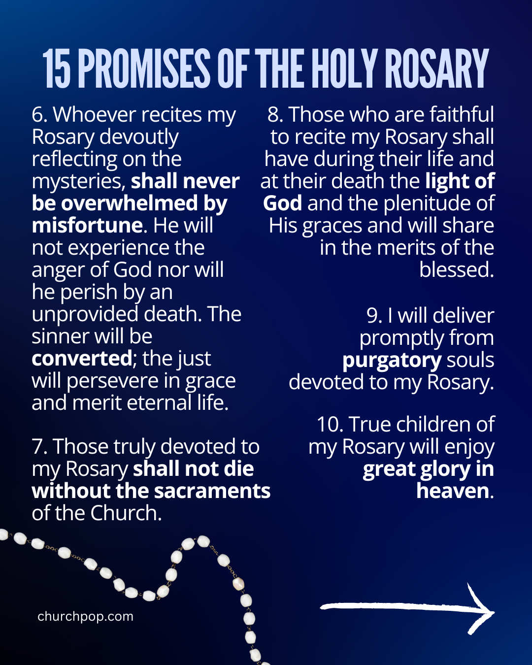 The 15 Promises For Those Who Pray the Holy Rosary Every Catholic ...