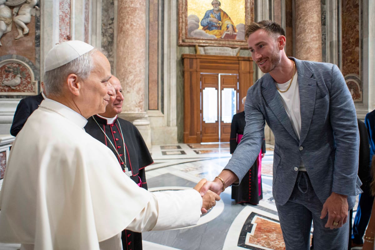 NBA Star & Catholic Convert Gordon Hayward Meets Pope Leo