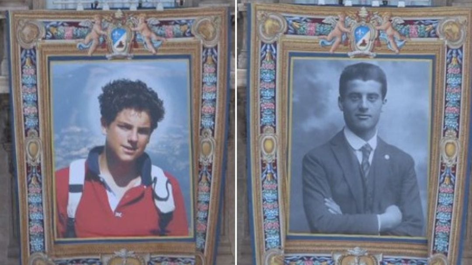 Banners for Carlo Acutis and Pier Giorgio Frassati Canonizations Unveiled!