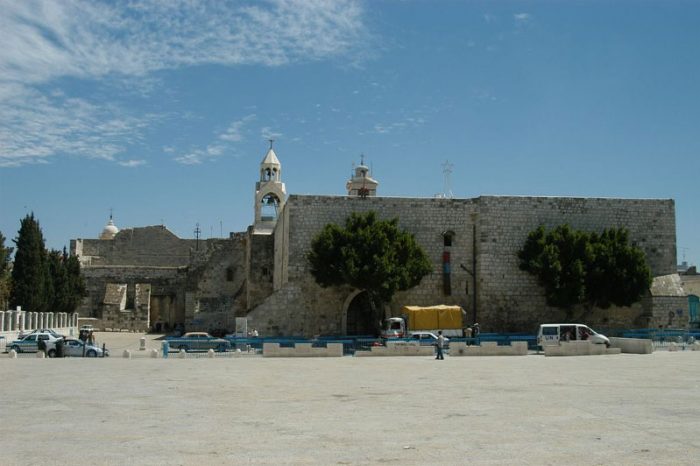 Inside the Holy Church of the Nativity in Bethlehem