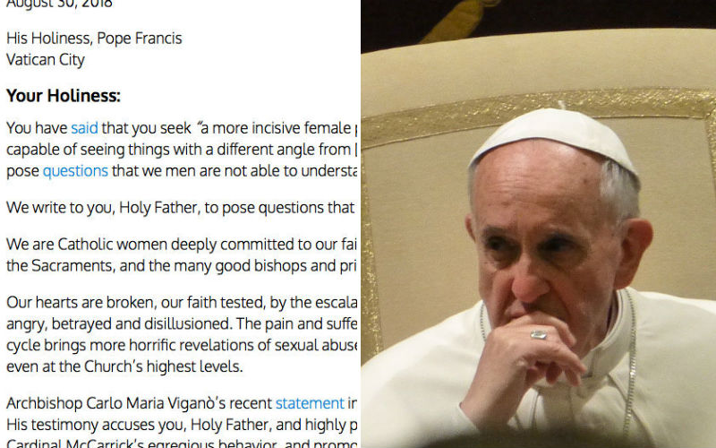 Catholic Women Plead to Pope Francis for Answers to Viganò’s Statement ...